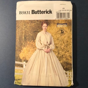 Butterick B5831 Misses' Dress and Petticoat 1860s Day Dress Pattern ...