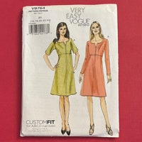 Uncut Vogue Sewing Pattern 8630 Misses' Portrait Collar Dresses Size 6 ...