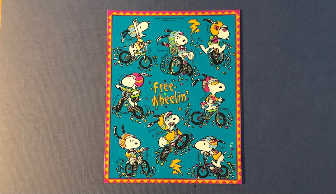 Snoopy Peanuts Kid's Free-wheelin' Scrapbooking Flat Stickers - Etsy