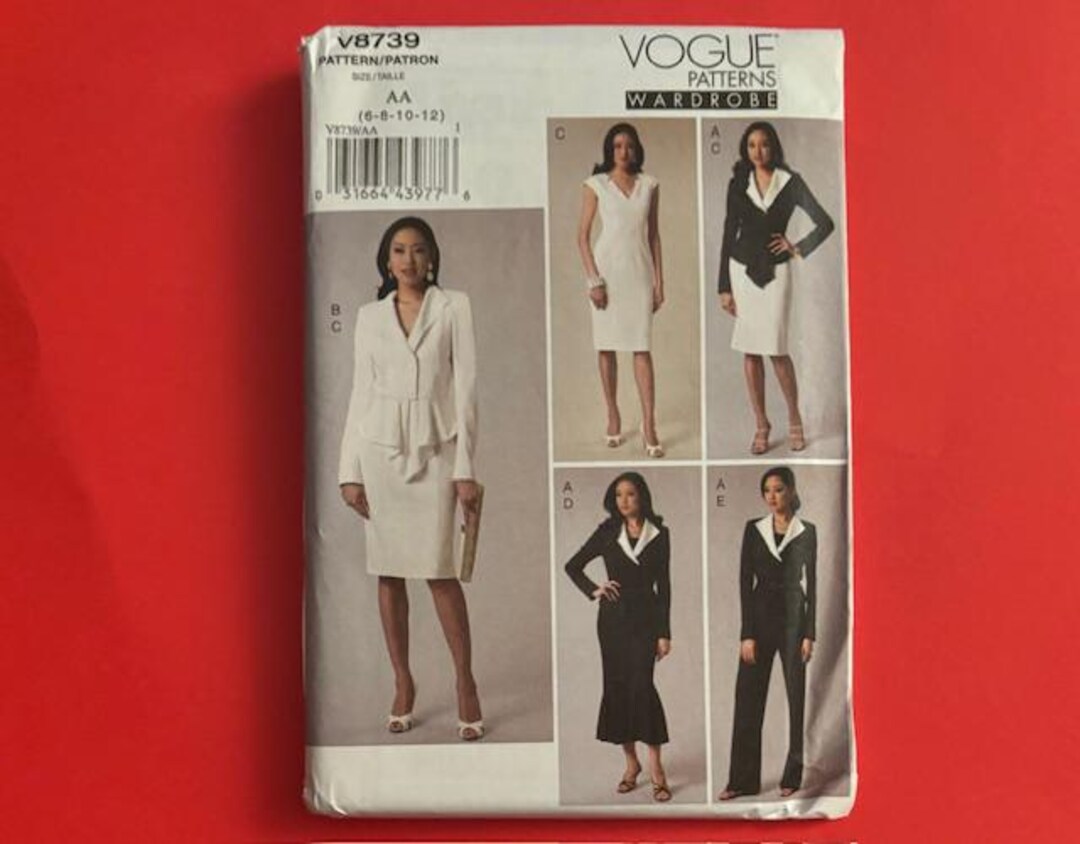 Vogue Wardrobe Sewing Pattern V8739 Misses' Petite Jacket, Dress, Skirt ...