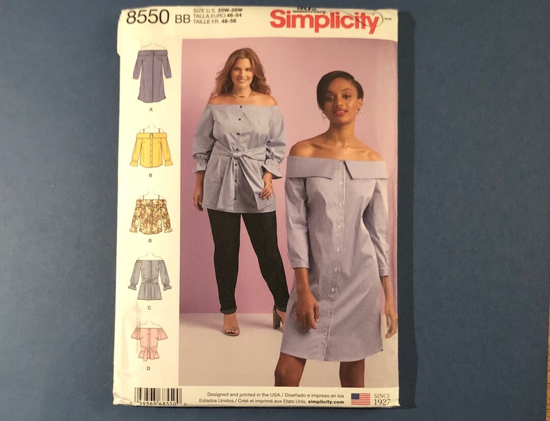 Simplicity Sewing Pattern 8550 Misses' Dress, Tunic and Top Size BB 20W ...