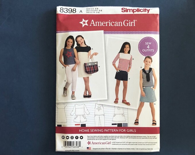 Simplicity Sewing Pattern 8398 American Girl Child's Pants, Shorts ...