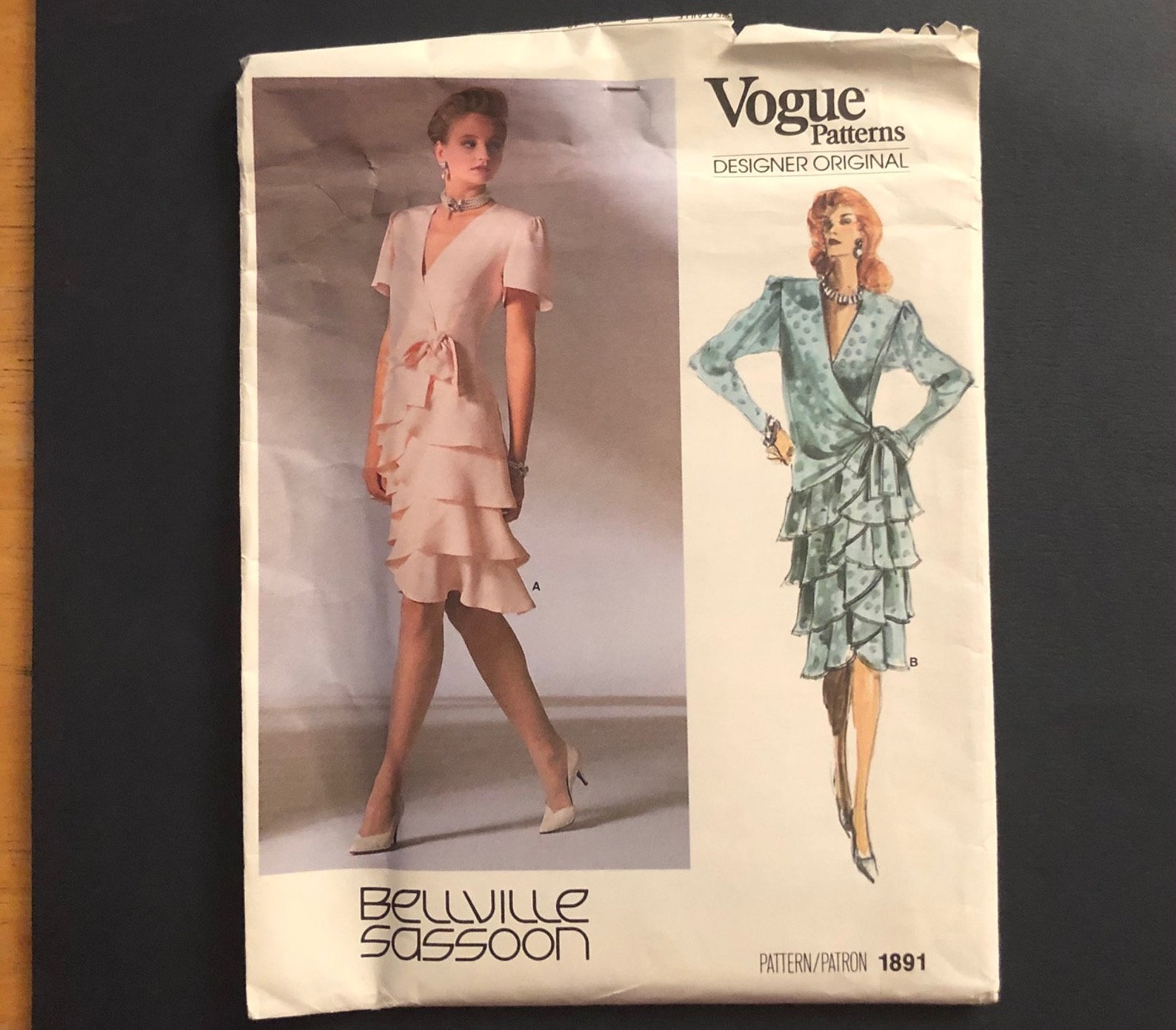 Vogue Sewing Pattern Designer Original Bellville Sassoon 1891 Misses ...