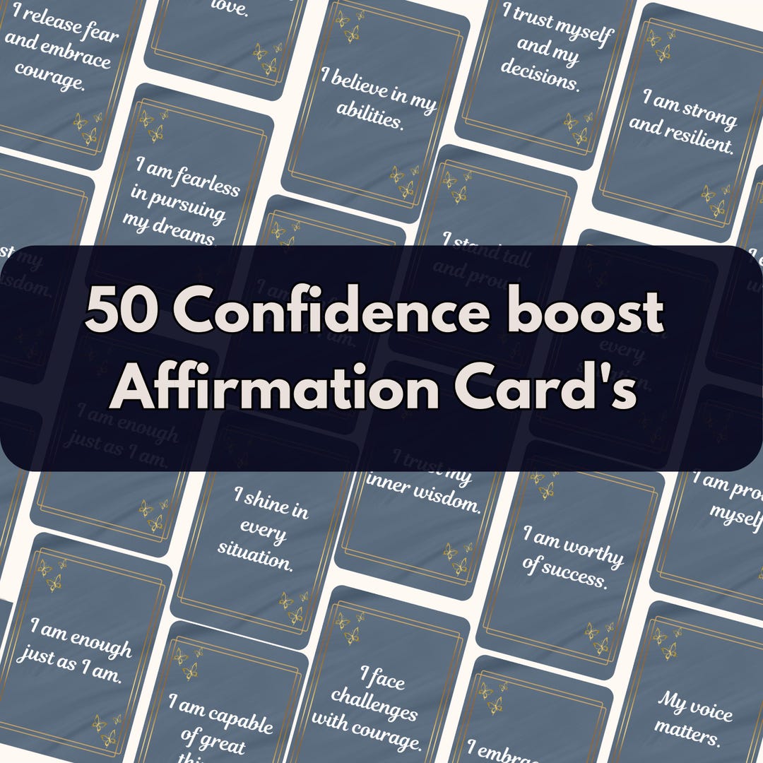 50 Confidence Affirmation Cards | Self-esteem Booster (digital Download ...