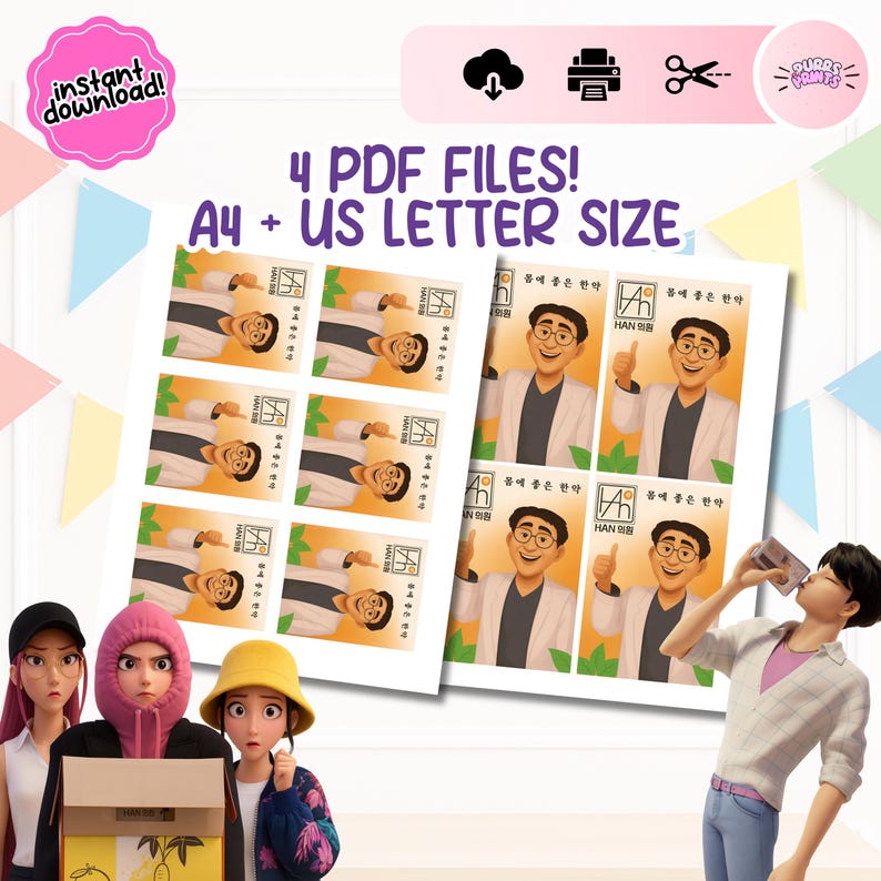 Kpop Demon Hunters, Dr. Han's Tonic Drink Wrapper, Gogo Squeez + Caprisun Juice Label, Rumi's ...