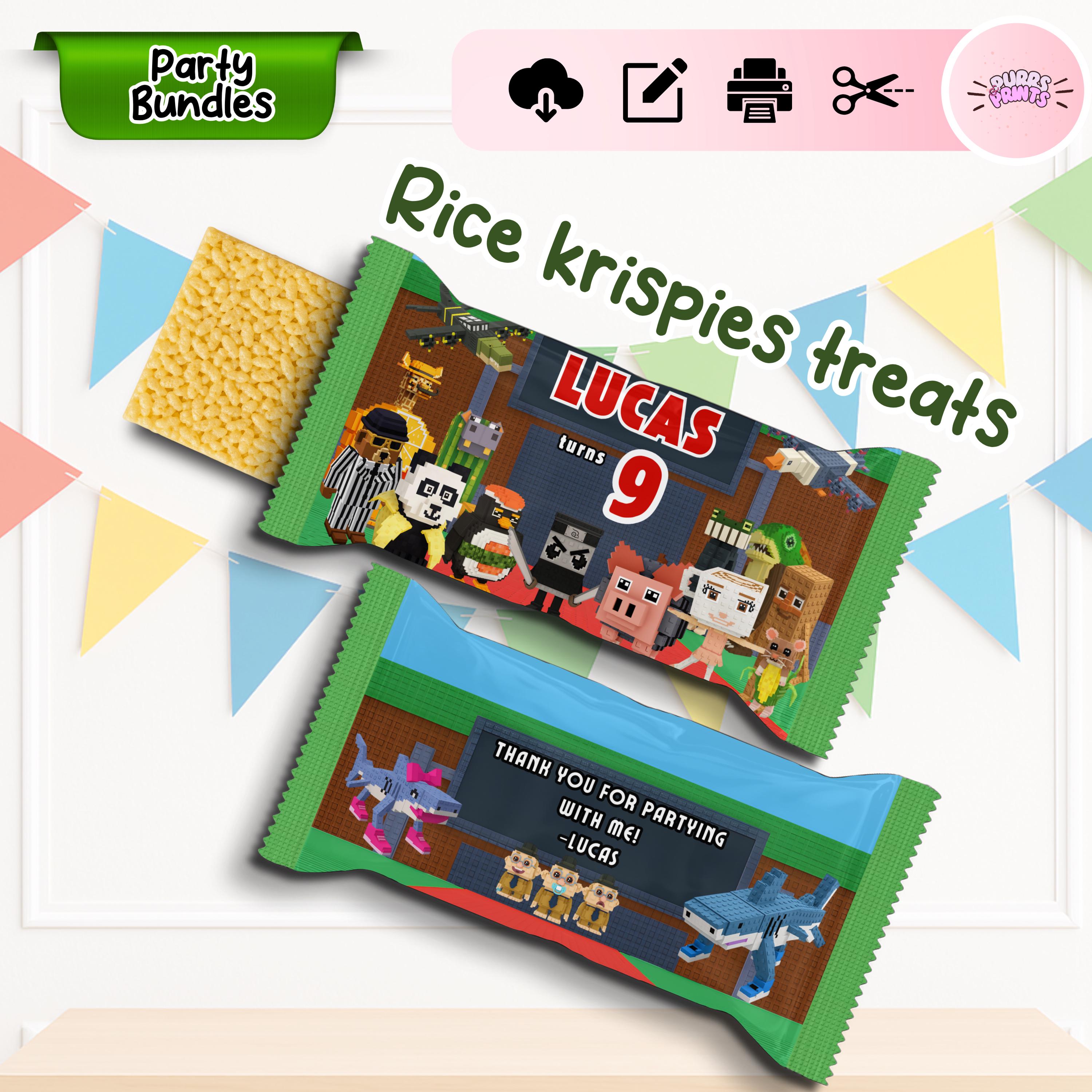 Roblox Brainrot Birthday Labels | 5in1 Bundle Printable Party Favor ...