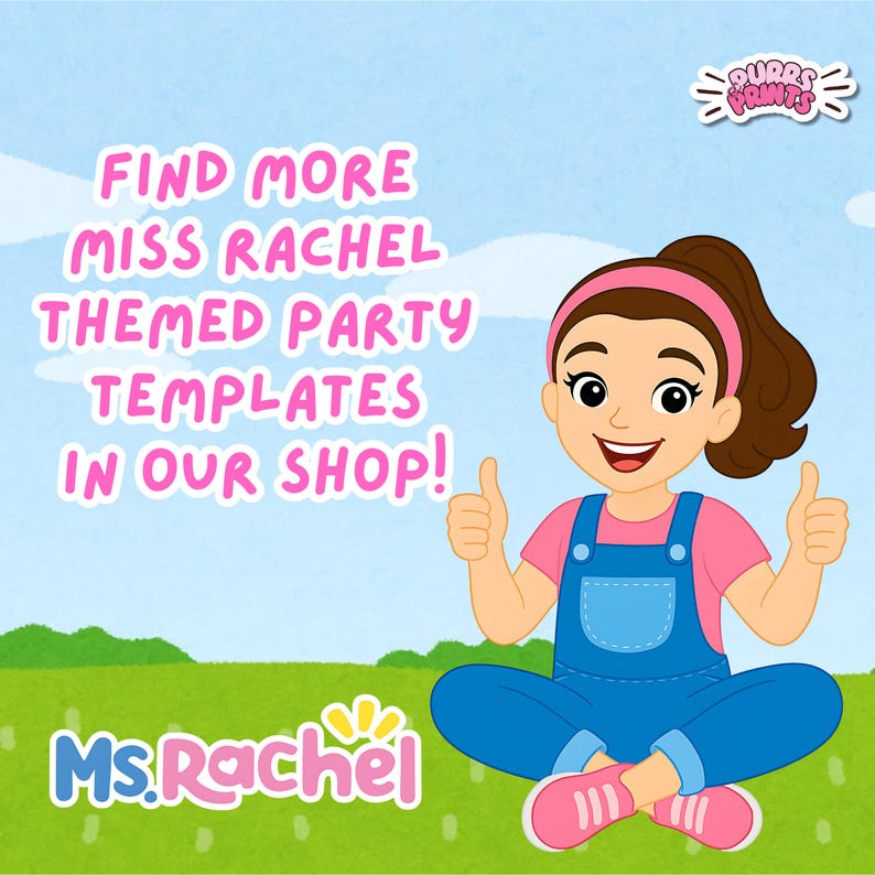 Miss Rachel Birthday Welcome Sign | Ms Rachel Bday Party Poster | Blue ...