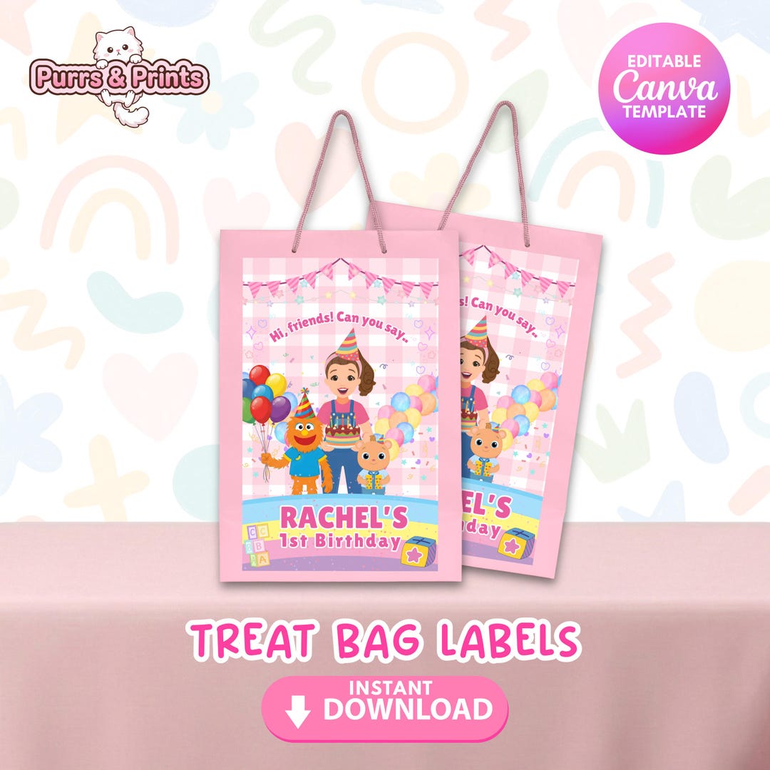 Ms Rachel Treat Bag Label | Editable Favor Bag Sticker | Printable ...