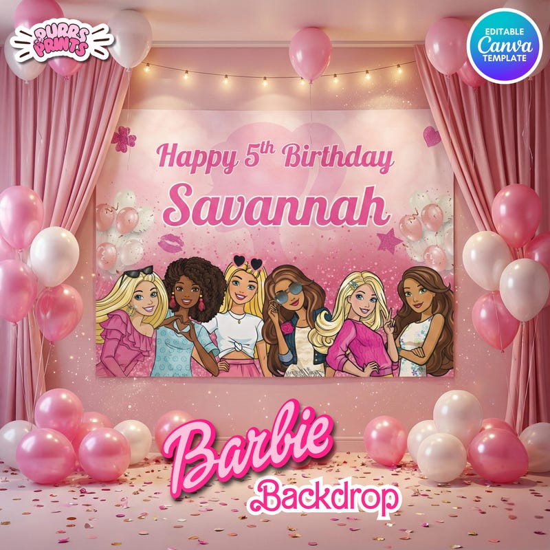 Barbie Banner - Etsy