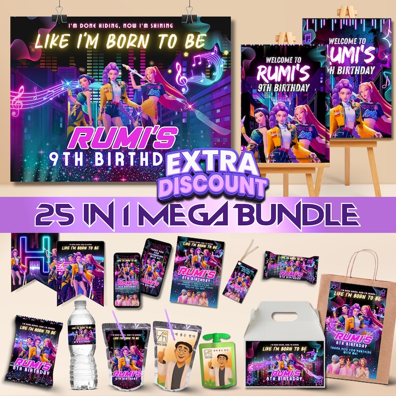 K-pop Demon Hunter Thank You Tags | Editable Favor Tag | Printable ...