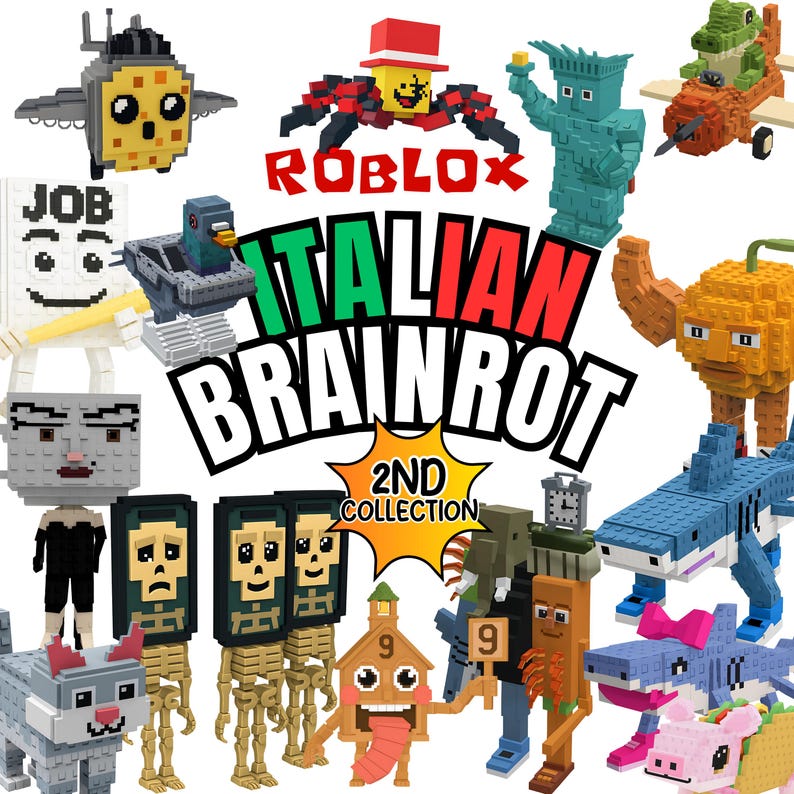 Roblox Brainrot Clipart, 55 PNG, 300 DPI, Steal a Brainrot Stickers ...