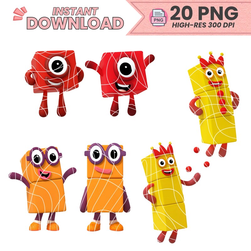 Number Blocks Stickers - Etsy