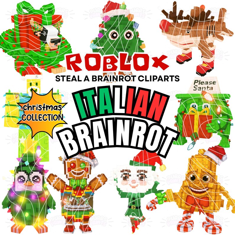 Roblox Brainrot Clipart Bundle PNG | 227 High-resolution 300 DPI ...