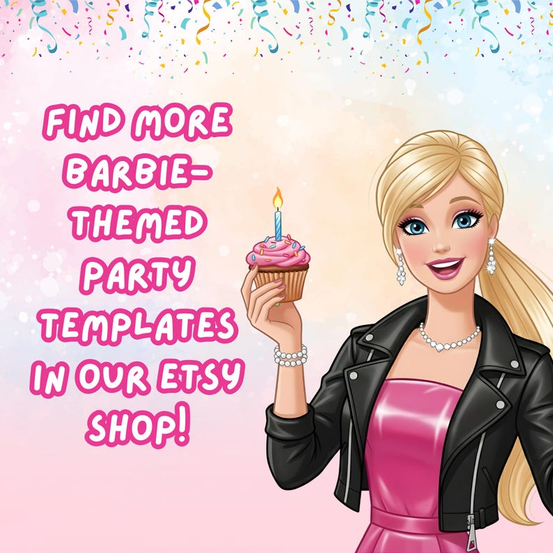 Pink Fashion Doll Birthday Banner Template | Editable Party Pennants ...