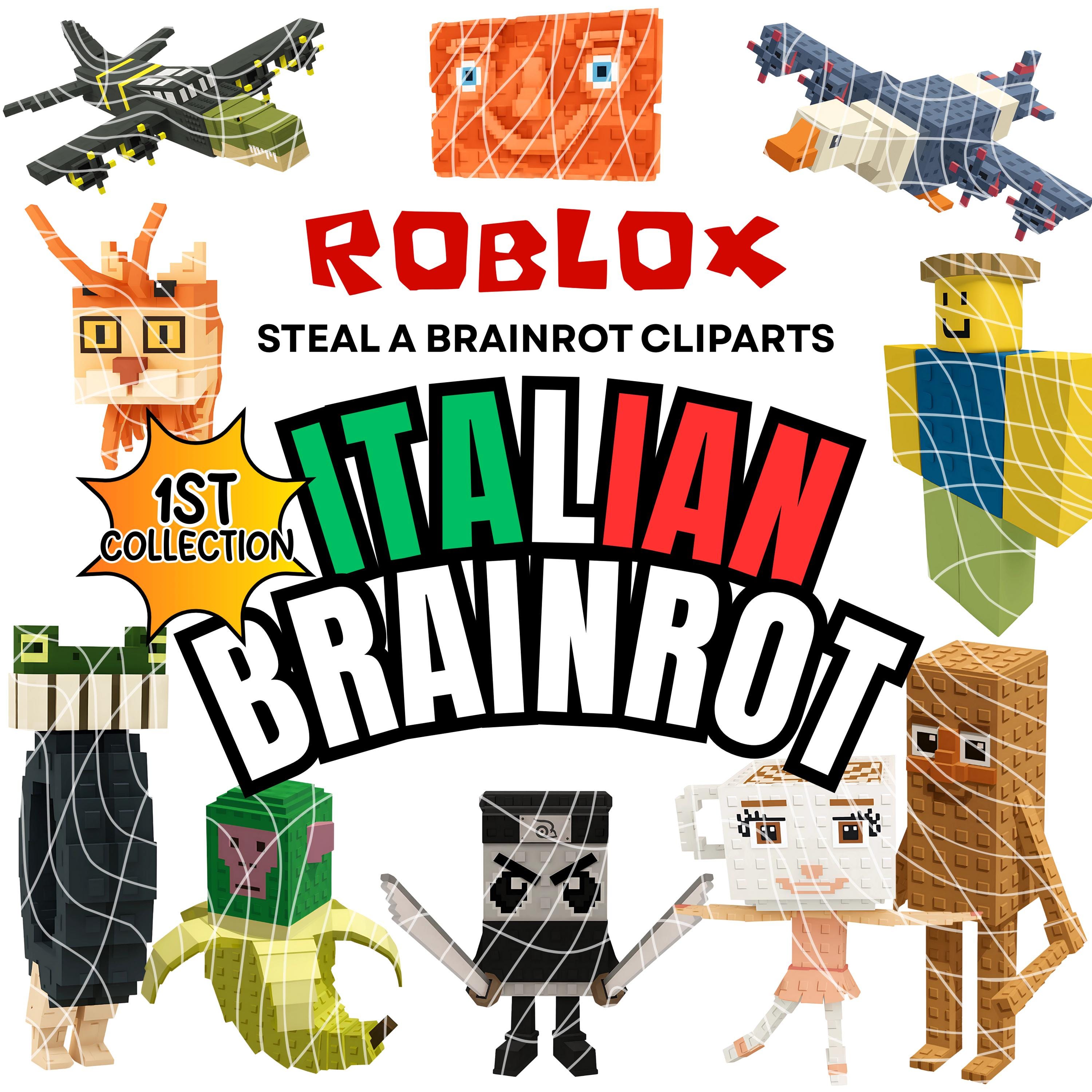 Roblox Brainrot Clipart, 55 PNG, 300 DPI, Steal a Brainrot Stickers ...