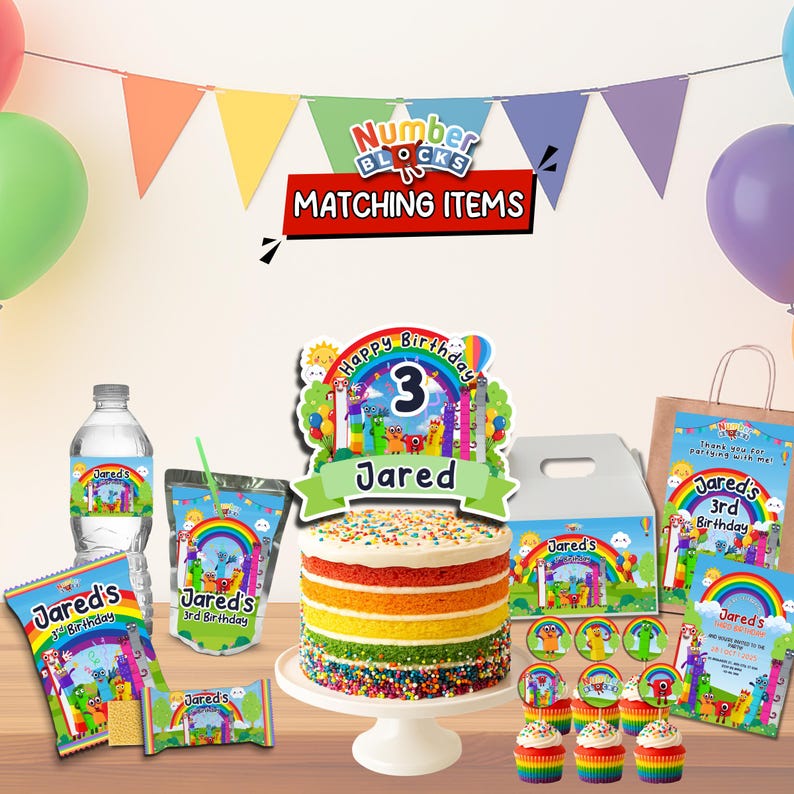 Editable Numberblocks Cupcake Toppers, Kids Birthday Party Decor, Canva ...