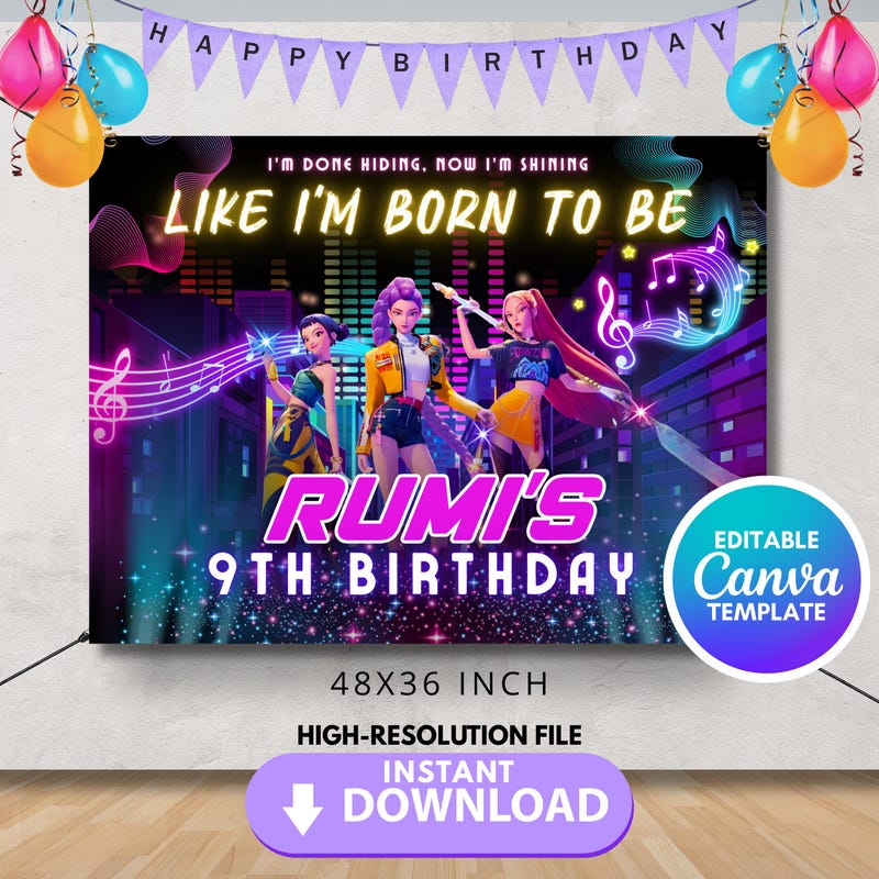 Kpop Demon Hunters Background Backdrop - Etsy