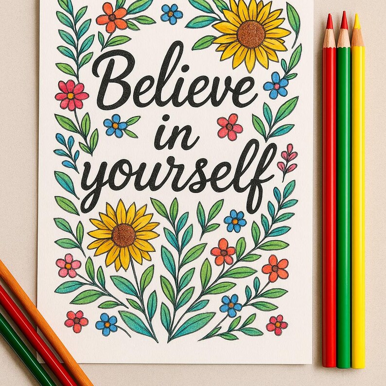 Self Care Coloring Pages Digital Download - 9 Wellness Affirmation ...