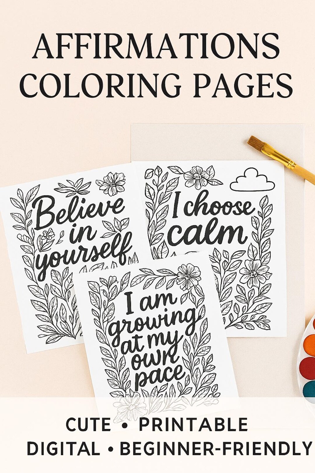 Affirmation Coloring Pages – Wellness Relaxation (digital Download) - Etsy