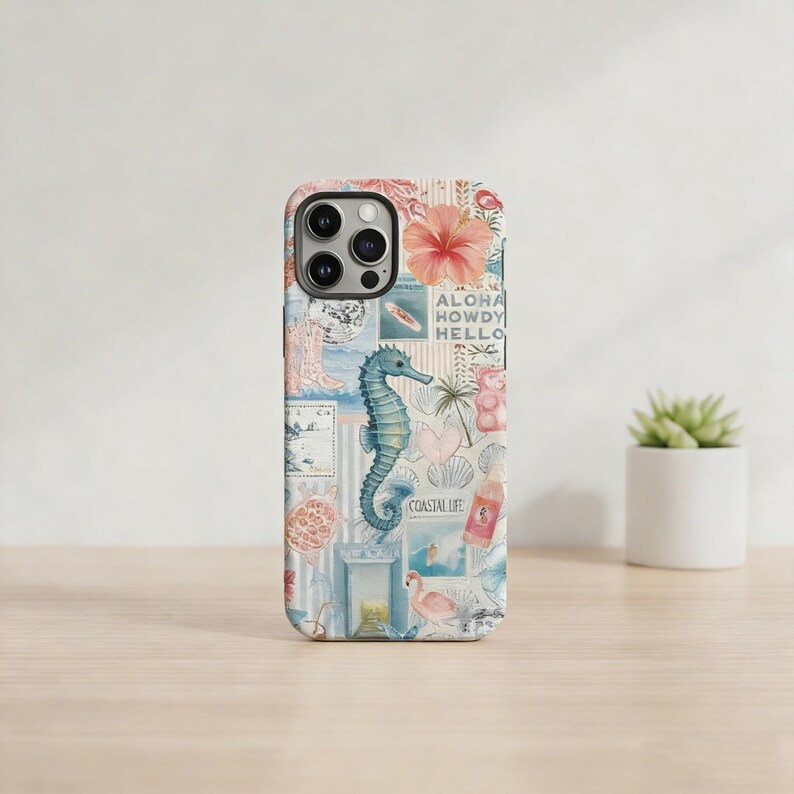 Beachy Blue Coquette Coastal Collage Preppy Cute Aesthetic Case, Summer ...