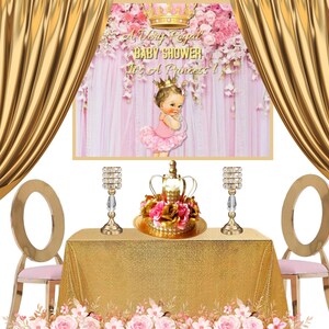 Crown Royal Princess Baby Shower Centerpiece / Girls Pink and Gold Baby ...