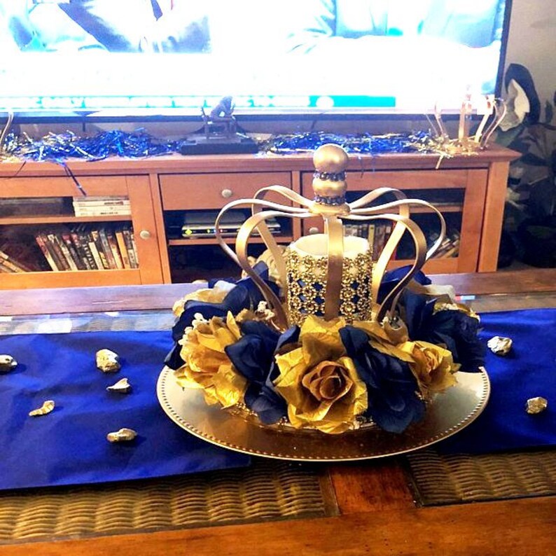 Crown Royal Prince Baby Shower Centerpiece / Boys Royal Blue - Etsy