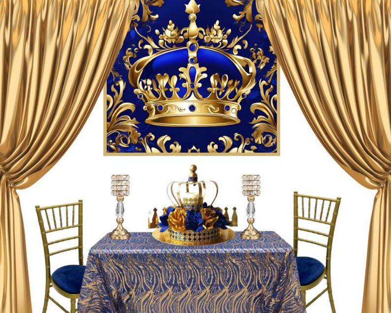 Crown Royal Prince Baby Shower Centerpiece / Boys Royal Blue and Gold ...