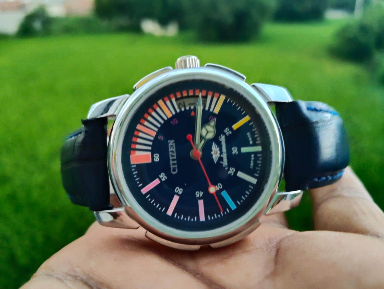 Vintage Citizen Automatic Watch: Blue Dial Day-date, Japan Made - Etsy