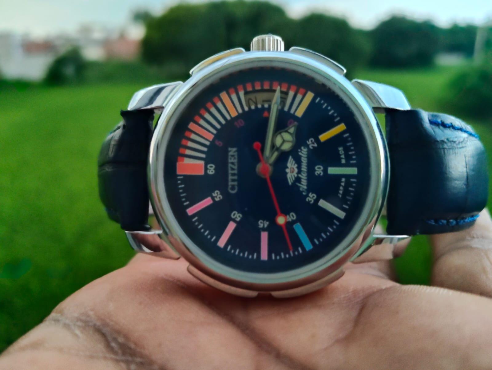 Vintage Citizen Automatic Watch: Blue Dial Day-date, Japan Made - Etsy