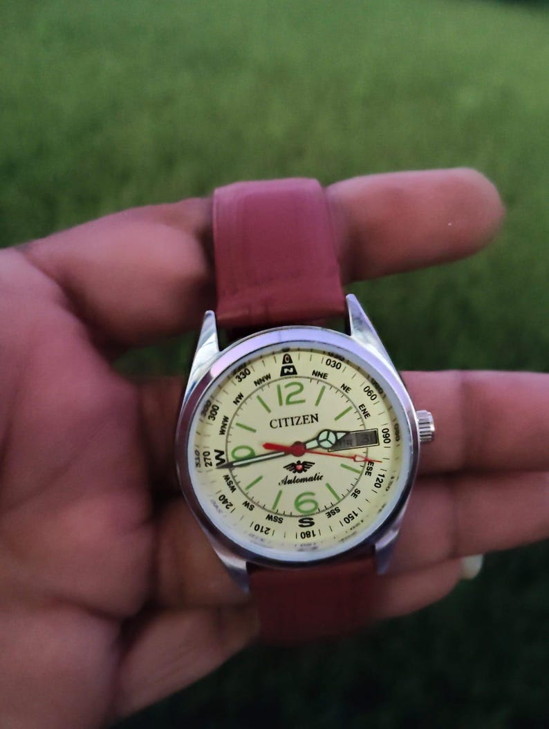 Vintage Citizen Automatic Watch: Yellow Dial Day-date, Japan Made - Etsy