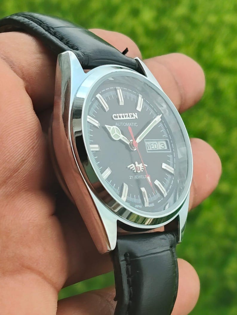 Vintage Citizen Automatic Watch, Black Dial Day Date, Japan Made - Etsy