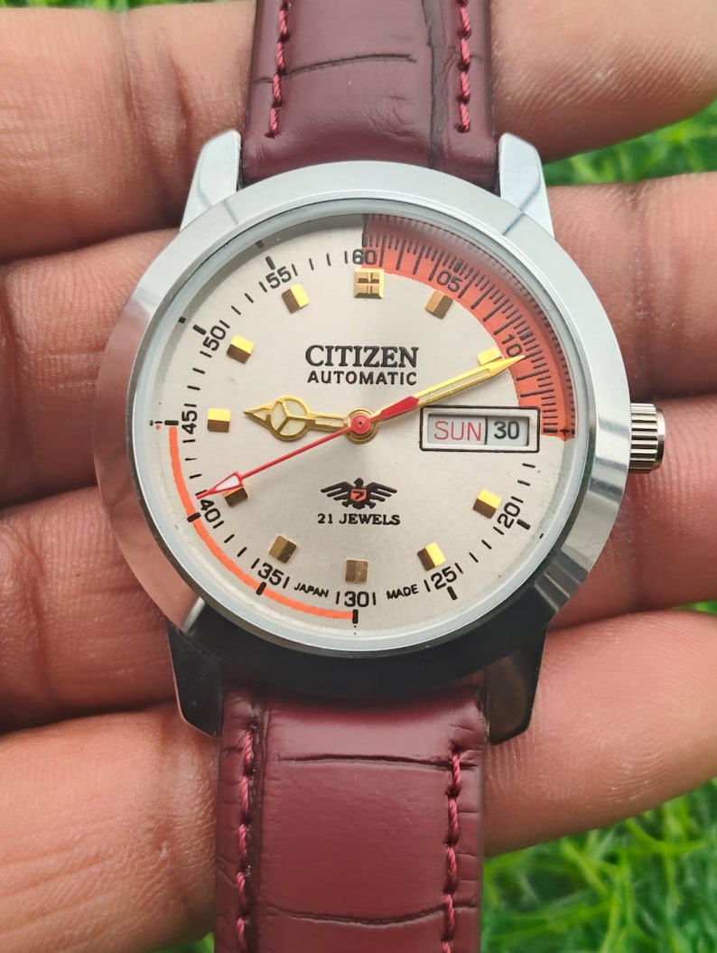 Vintage Citizen Automatic Movement No-8200 Day-date Japan Made Silver ...
