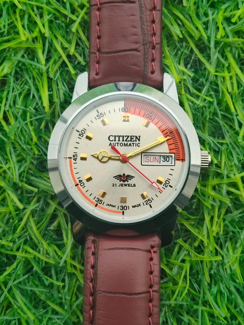 Vintage Citizen Automatic Movement No-8200 Day-date Japan Made Silver ...