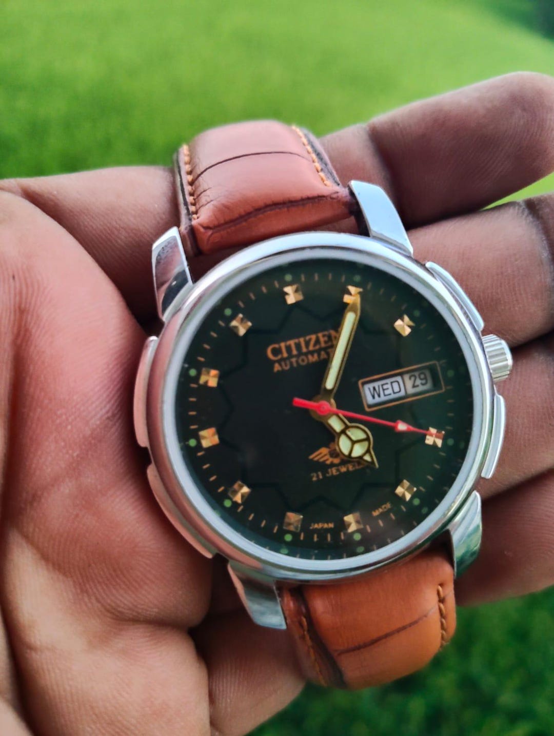 Vintage Citizen Automatic Watch: Black Dial, Day & Date, Japan Made - Etsy