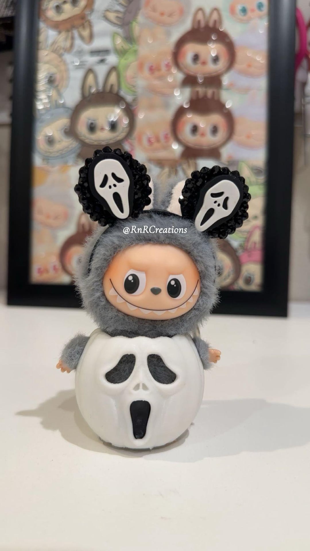 Pin for Love Mini Labubu Ghost Face Halloween Pumpkin Outfit With Matching Ears - Etsy
