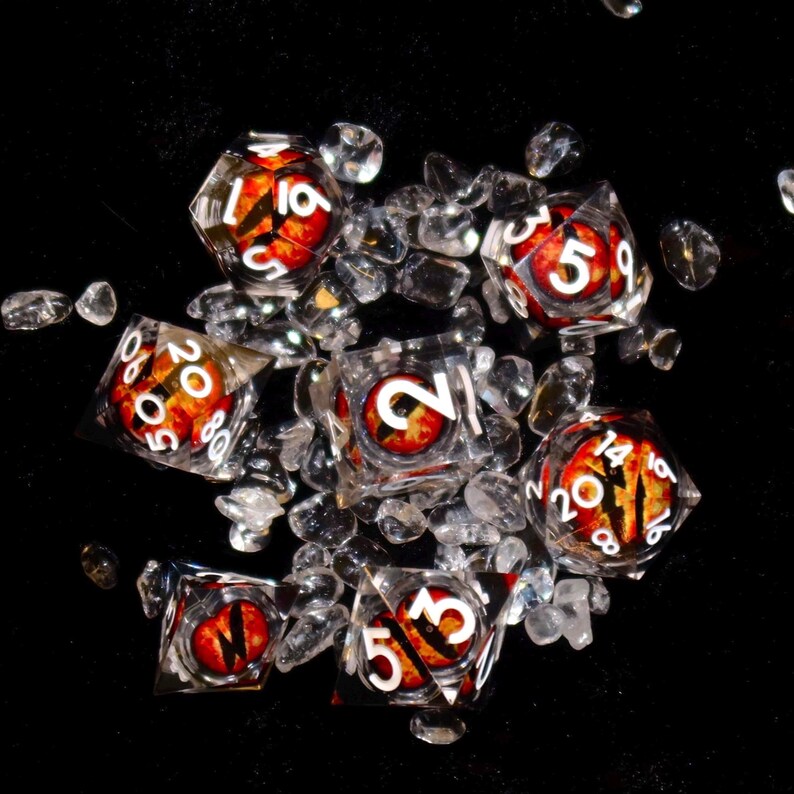 Moving Eyes DND Dice Set: Liquid Core Polyhedral RPG Dice - Etsy