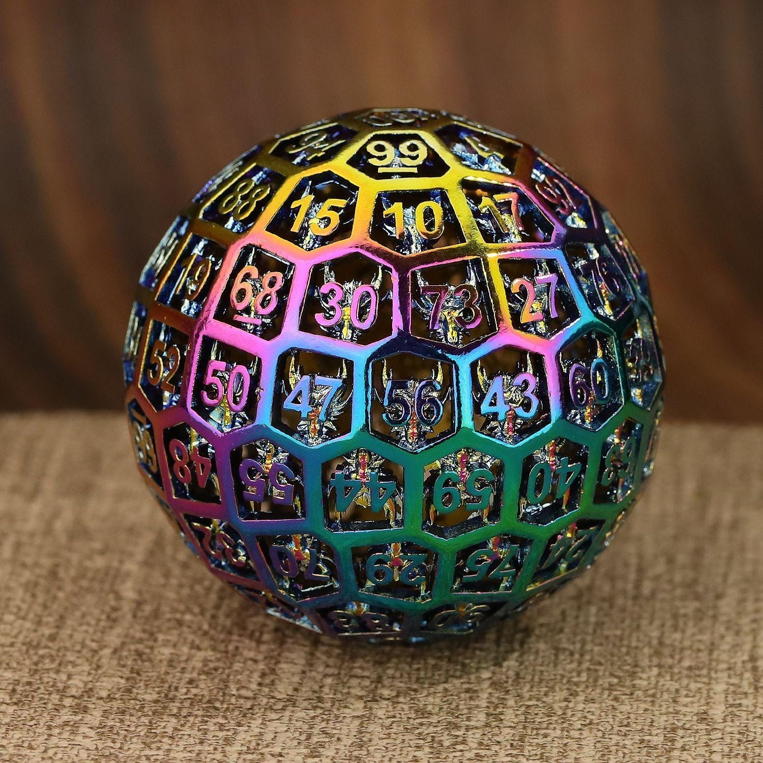 Giant Metal D100 50mm Dice Ball: One Hundred Sided Giant Die for DND ...
