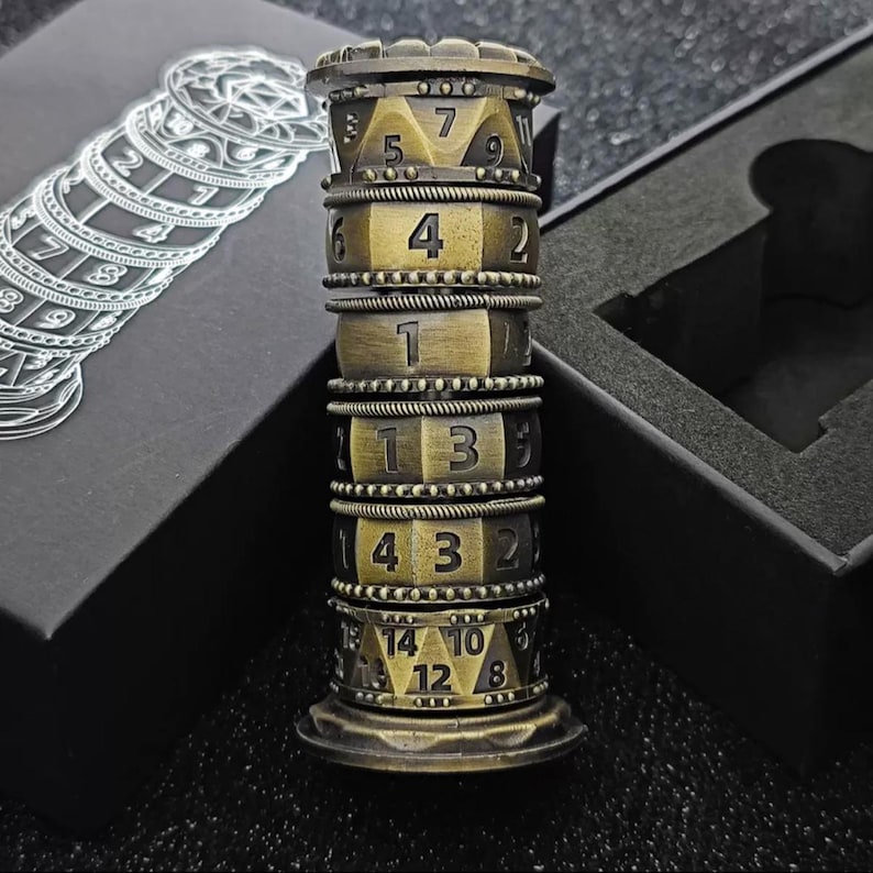Metal Dnd 6-in-1 Revolver Dice Tower | Weighted Metal Dice Roller ...