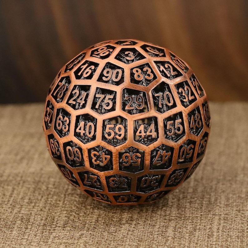 Giant Metal D100 50mm Dice Ball: One Hundred Sided Giant Die for DND ...