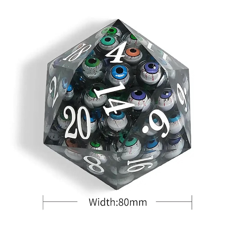 Giant Moving Eyes 95 Mm D20 Dice: Dungeons and Dragons Polyhedral RPG ...