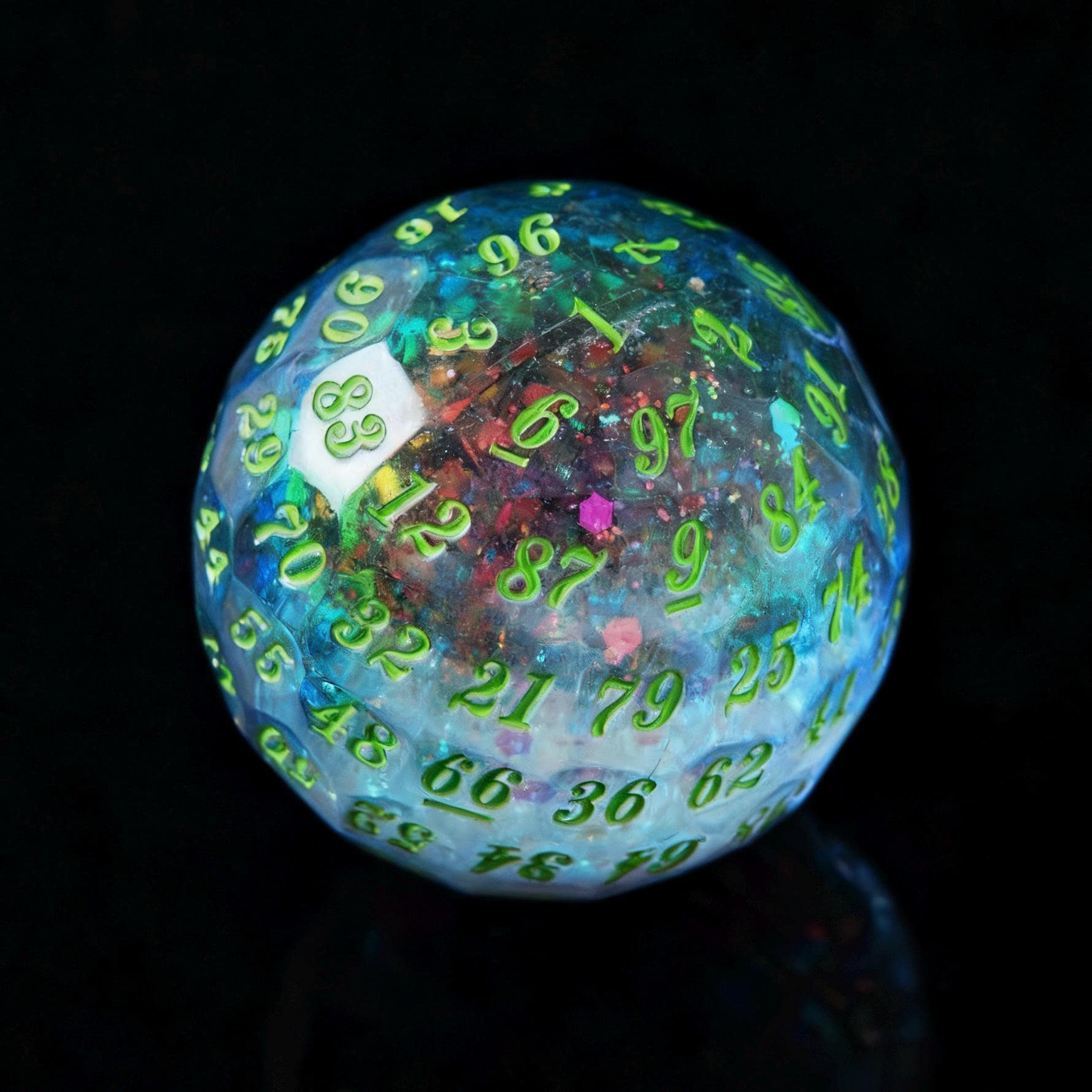 Glitter Liquid Core D100 Dice Ball: One Hundred Sided Giant Die for DND ...