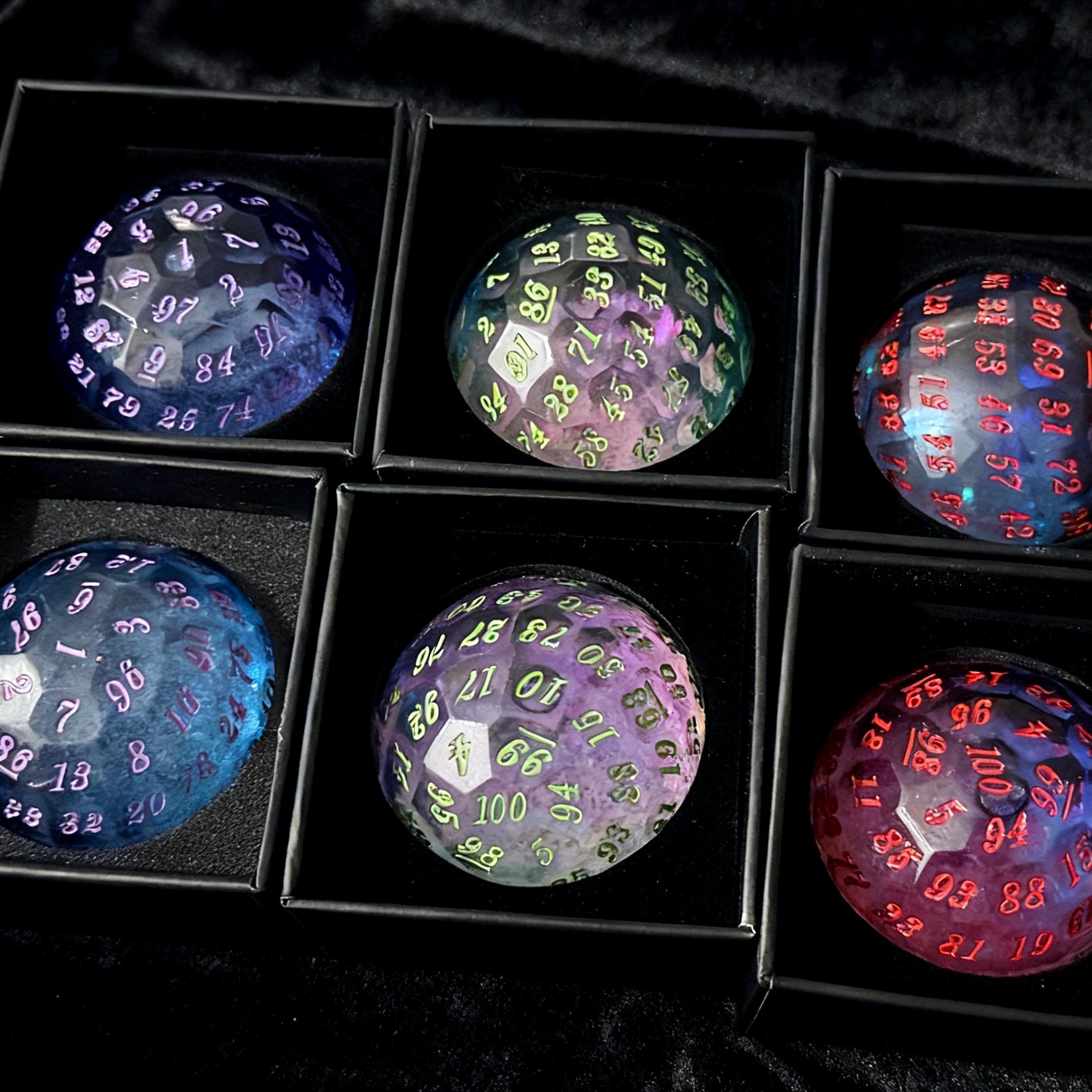 Glitter Liquid Core D100 Dice Ball: One Hundred Sided Giant Die for DND ...