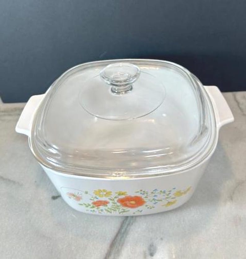 Vintage Corning Ware Casserole Dish in the Wildflower Pattern -A-3-B W ...