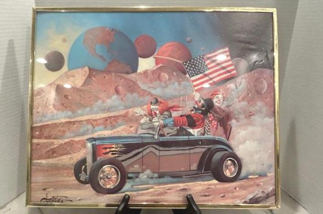 Vintage Art "clown Car" by the Californian Artist Chuck Oberstein - Etsy