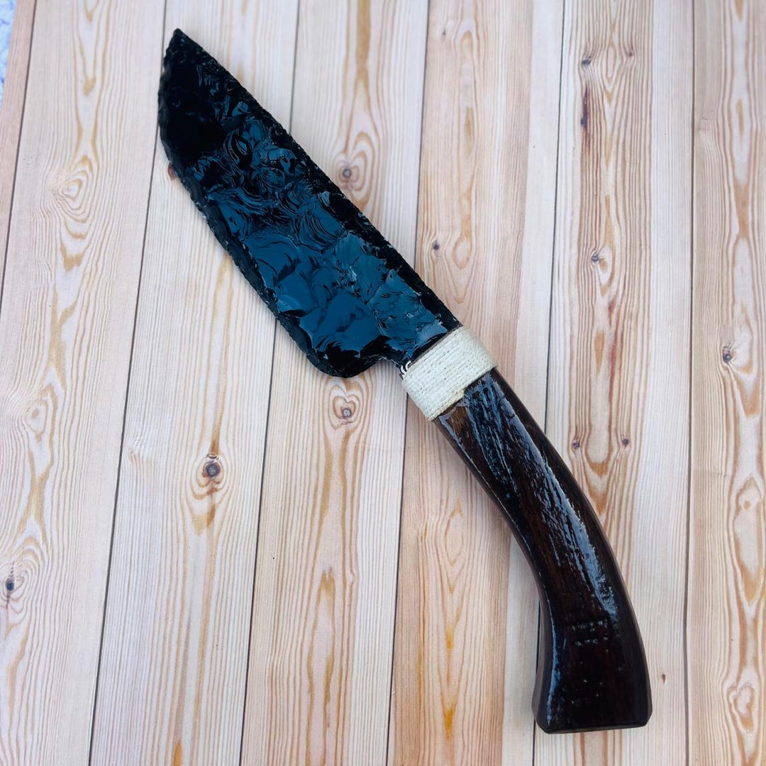 10 Inch Obsidian Knife With Handle | Handmade Blade | Healing Stone ...