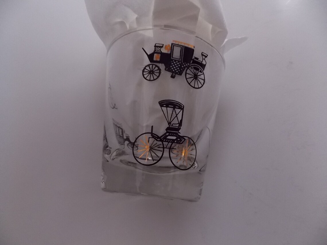 Vintage Mid-century Libbey Glassware Coach and Buggy Carriage Pattern ...