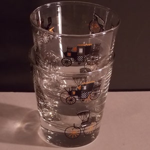 Vintage Mid-century Libbey Glassware Coach and Buggy Carriage Pattern ...