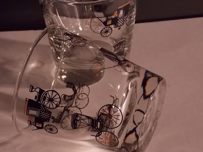 Vintage Mid-century Libbey Glassware Coach and Buggy Carriage Pattern ...