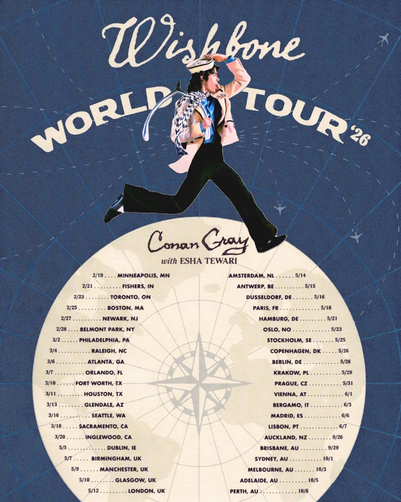 Custom Poster - Conan Gray Poster Tour the Wishbone Pajama Show ...