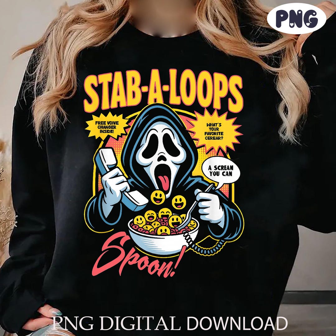 Stab-a-loops Horror Cereal Box Halloween PNG, Funny Sarcastic Spooky ...